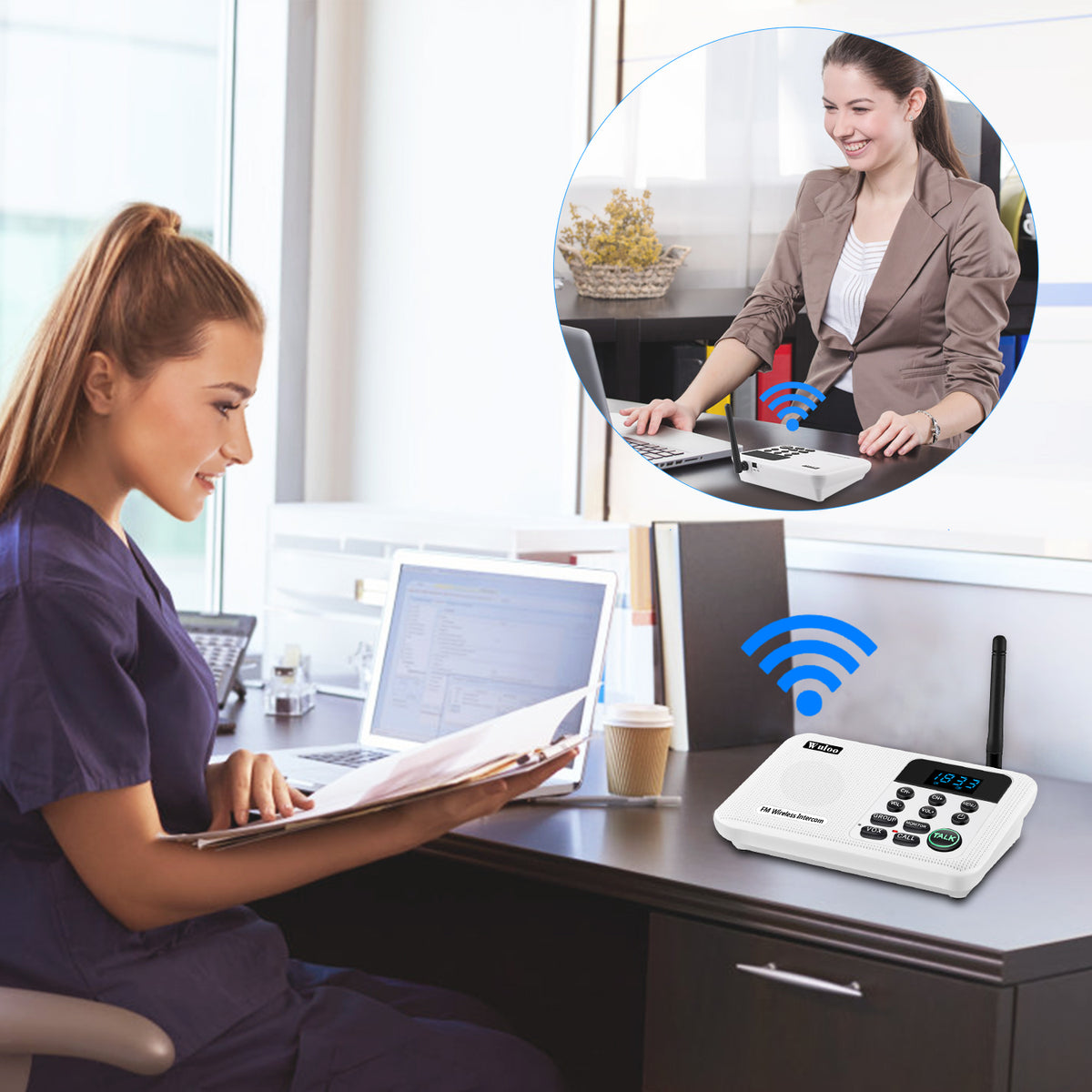 Wuloo Wireless Intercoms System for Home Office WL888 ( 2 packs, White ...