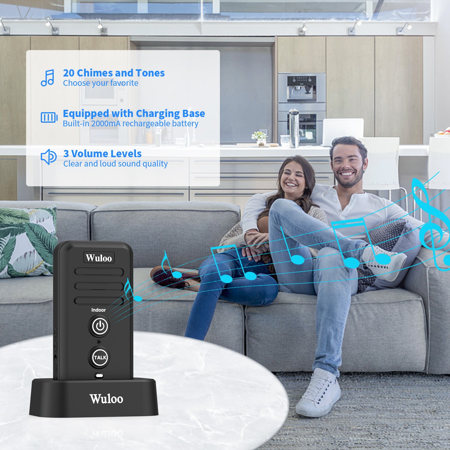 Wuloo Wireless Intercom Doorbell ( 1&2, Black ) – WulooOfficial