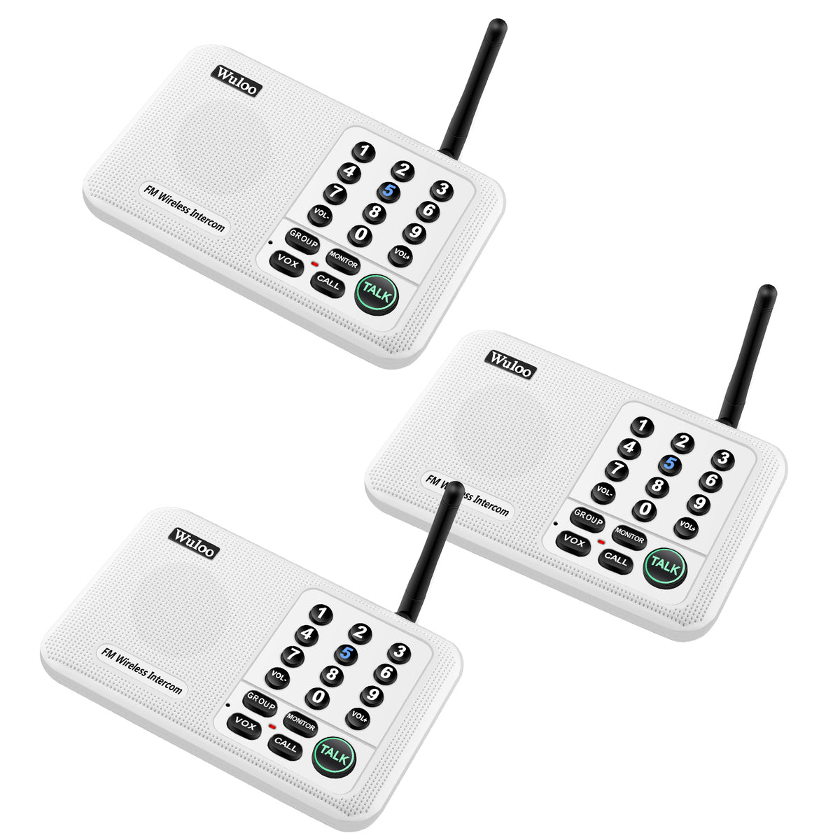 Wuloo Wireless Intercoms System for Home Office WL666 ( 3 packs, White ...
